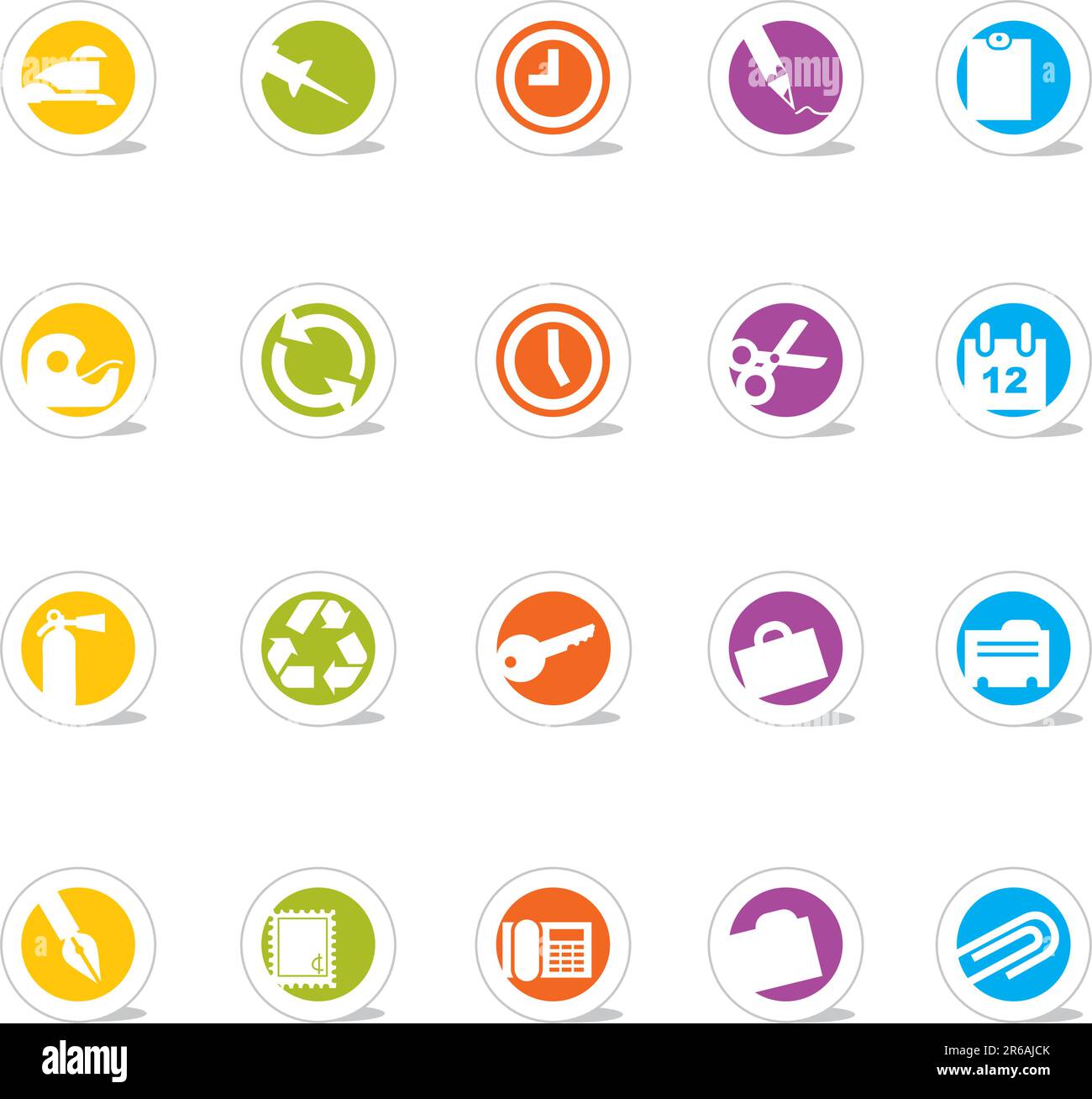 Simple Icons Office this and that--Nice set of colorful icons Stock ...