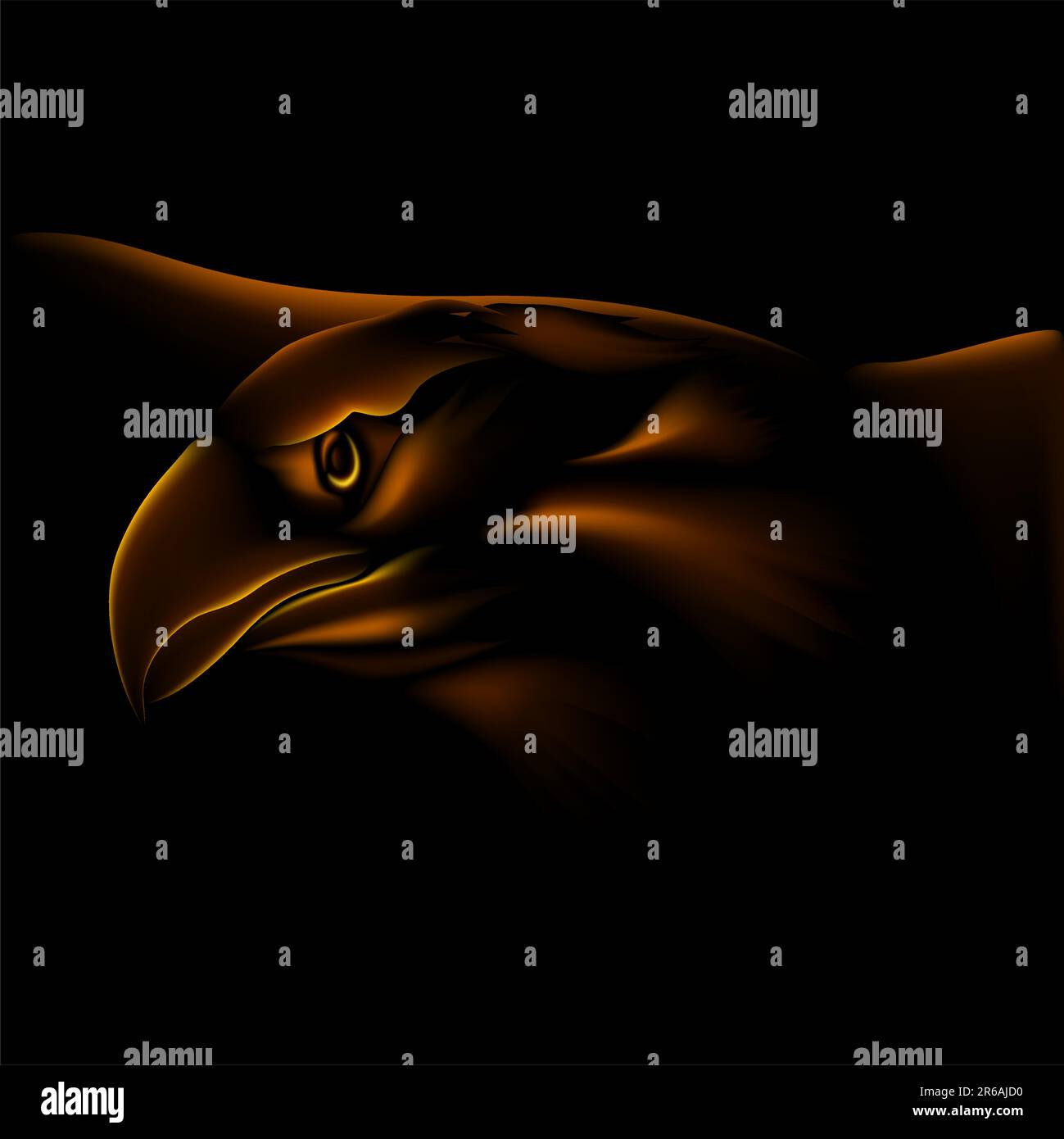 Fire Eagle - High detailed vector illustration with fire effects Stock ...