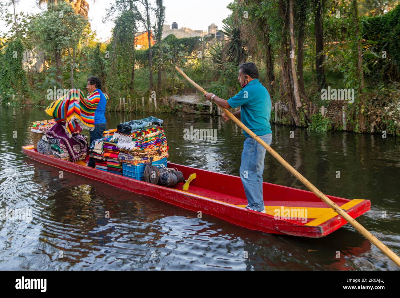 Popular tourist attraction boating Xochimiloco, Mexico City, Mexico ...