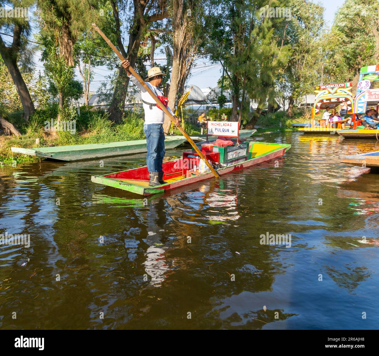 Popular tourist attraction boating Xochimiloco, Mexico City, Mexico ...