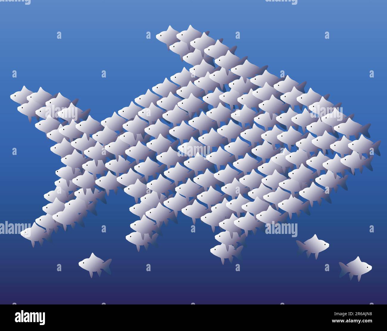 Vector design of fish forming the shape of a larger fish Stock Vector ...