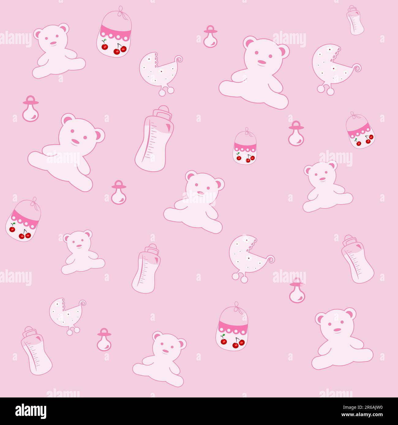 Vector background with baby toys, milk bottles Stock Vector Image & Art ...