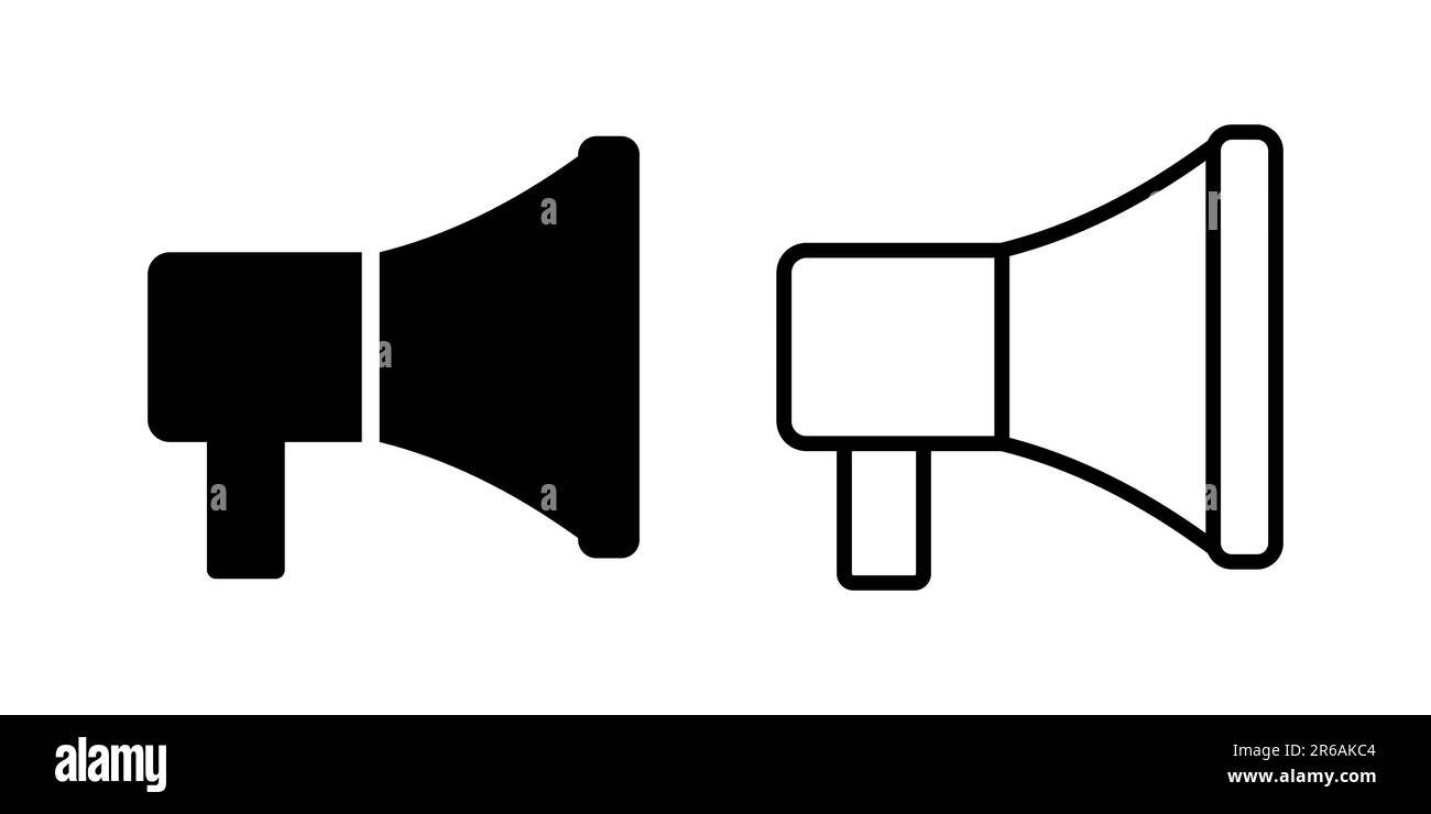Megaphone icon set. Loudspeaker icon vector Stock Vector Image & Art ...