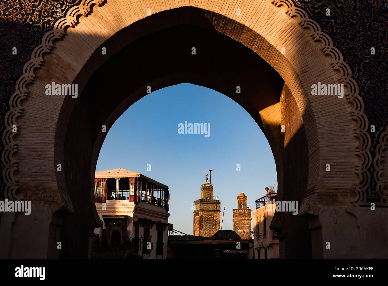 The Grande Porte Bab Boujeloud, also known as The Blue Gate of Fes ...