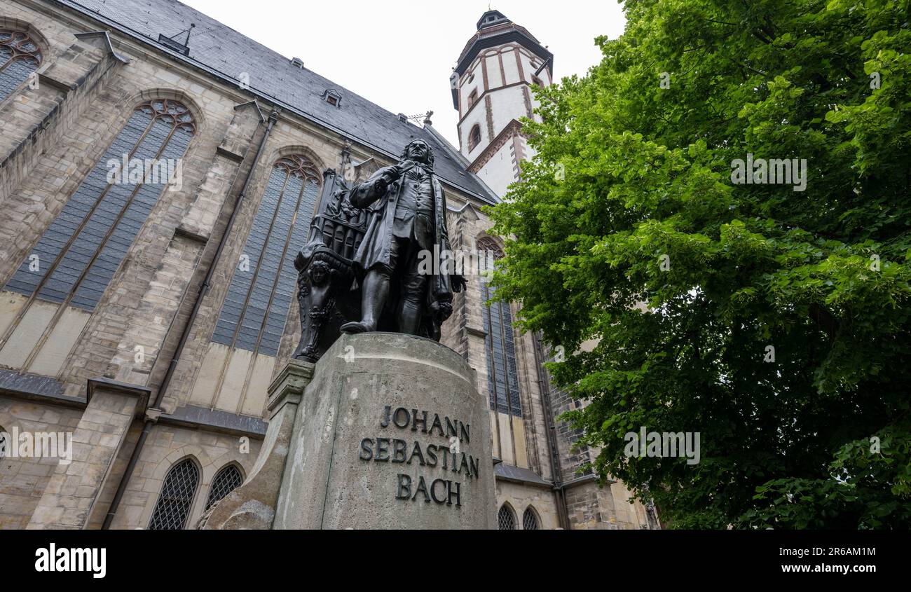 Leipzig, Germany. 08th June, 2023. The Bach Monument in the courtyard ...