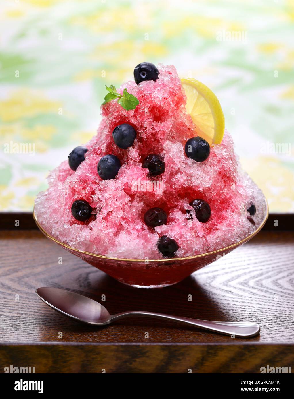 homemade blueberry shaved ice, cold summer dessert Stock Photo - Alamy