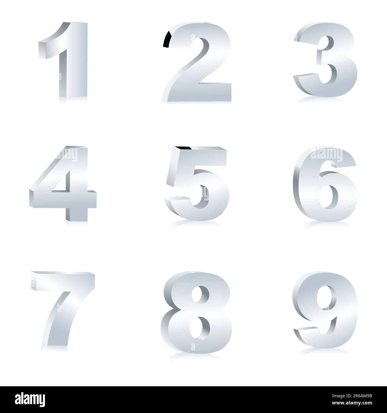 illustration of collection of numbers on isolated background Stock ...