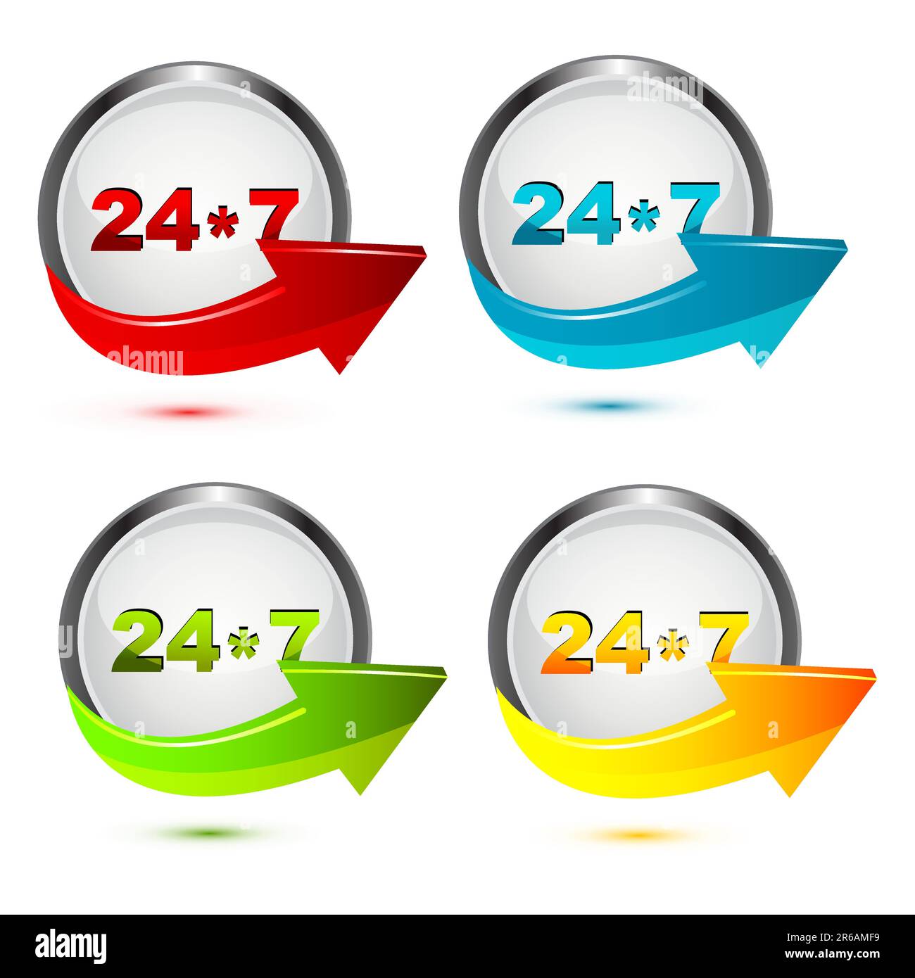 illustration of 24*7 icon on white background Stock Vector Image & Art ...