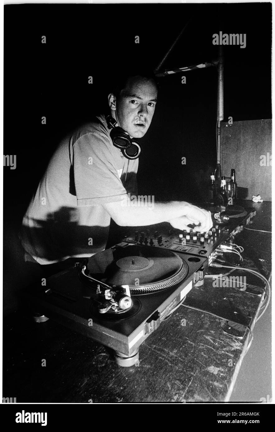 DJ Jon Carter on the decks playing at a BBC Radio Event at Clwb Ifor ...