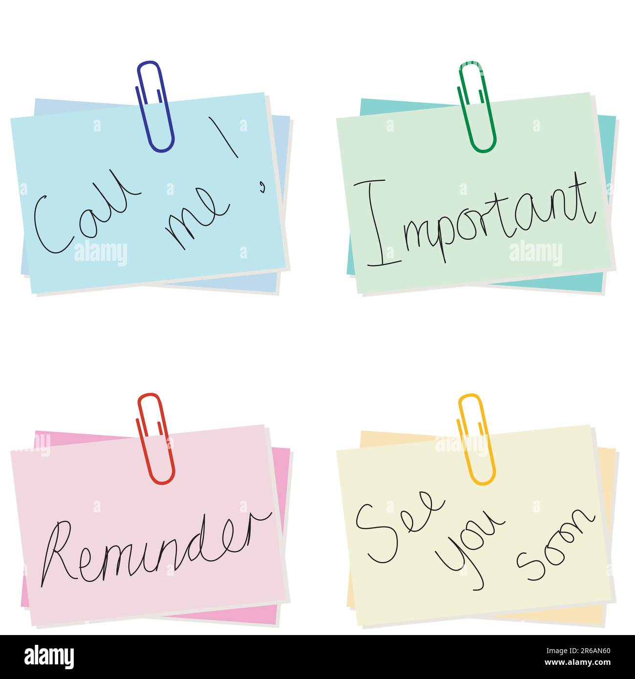 Selection of different notes for the office Stock Vector Image & Art ...