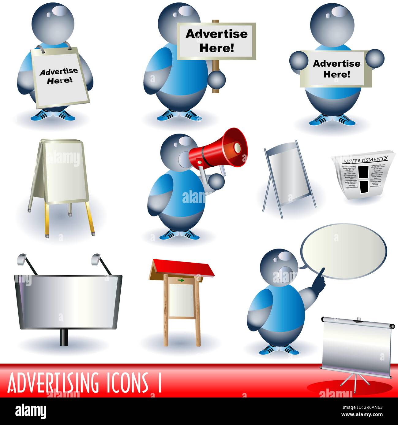 Set of different advertising color icons - part 1 Stock Vector Image ...