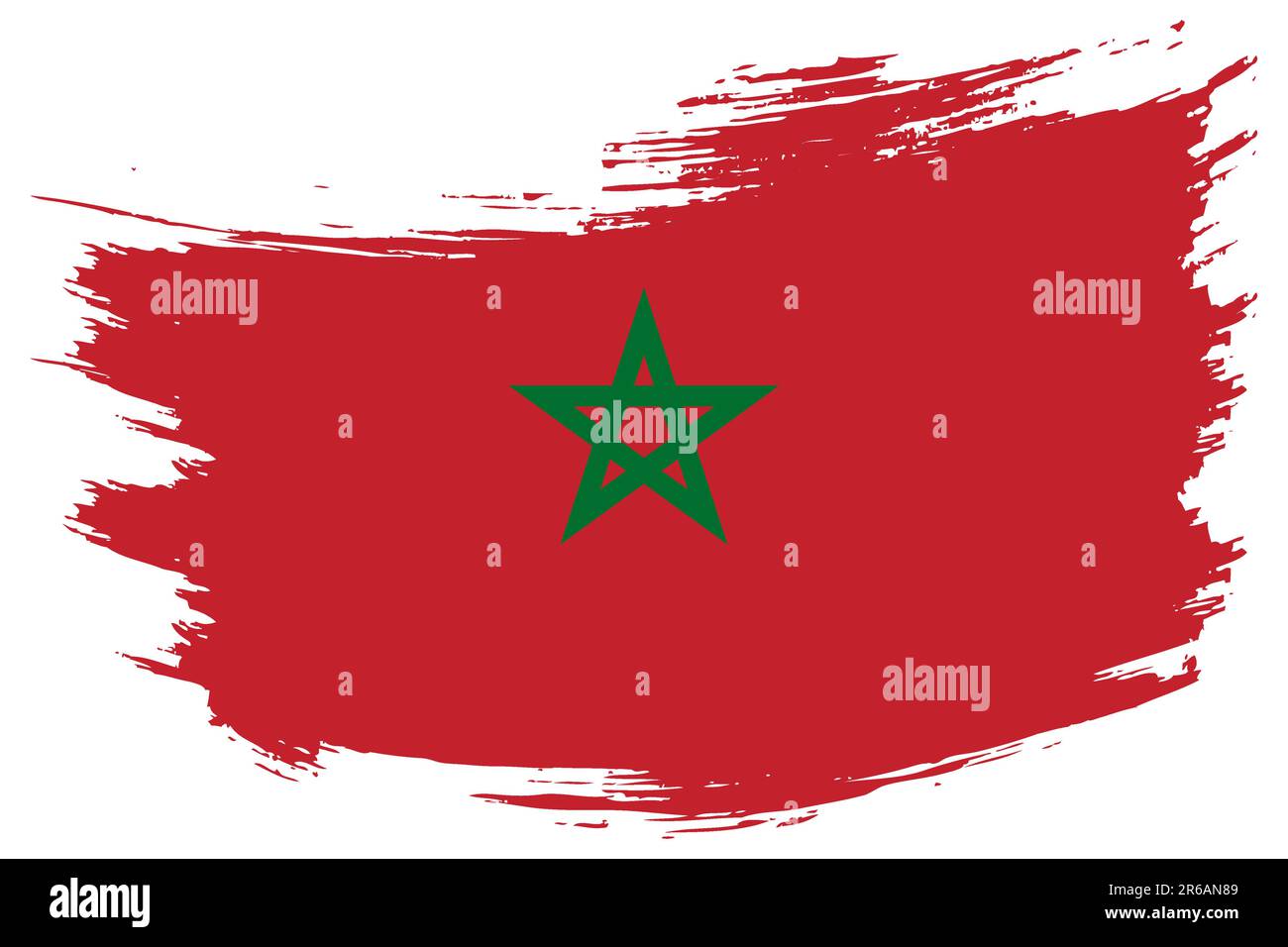 Morocco brush stroke flag vector background. Hand drawn grunge style ...