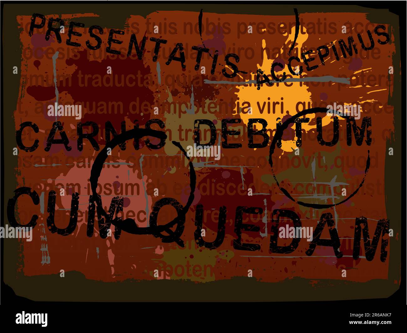 Latin Text Grunge Background with Acid Etched Numbers (Layered Vector ...