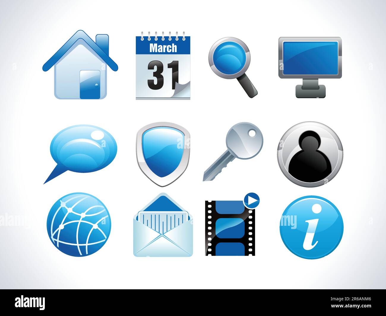 blue glossy web icons vector illustration Stock Vector Image & Art - Alamy