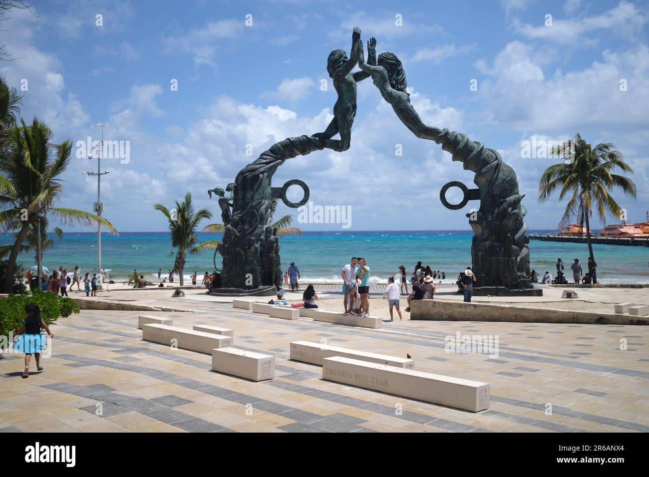 Portal Maya Sculpture in the Parque Fundadores Playa Del Carmen Yucatan ...