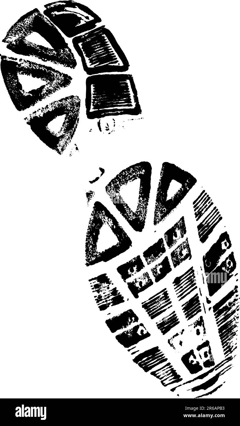 Bootprint white background Stock Vector Images - Alamy