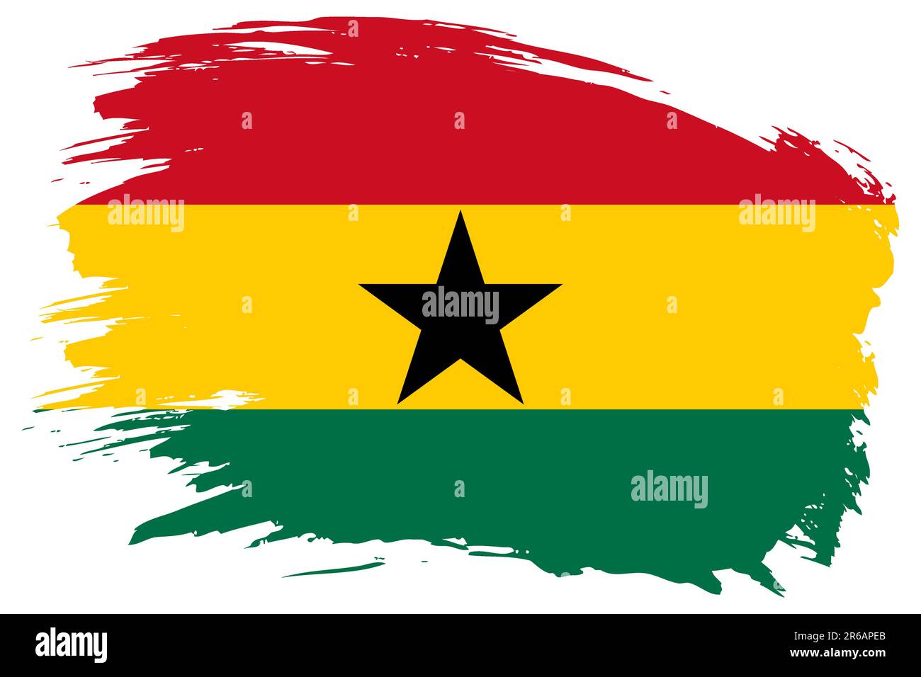 Ghana brush stroke flag vector background. Hand drawn grunge style ...