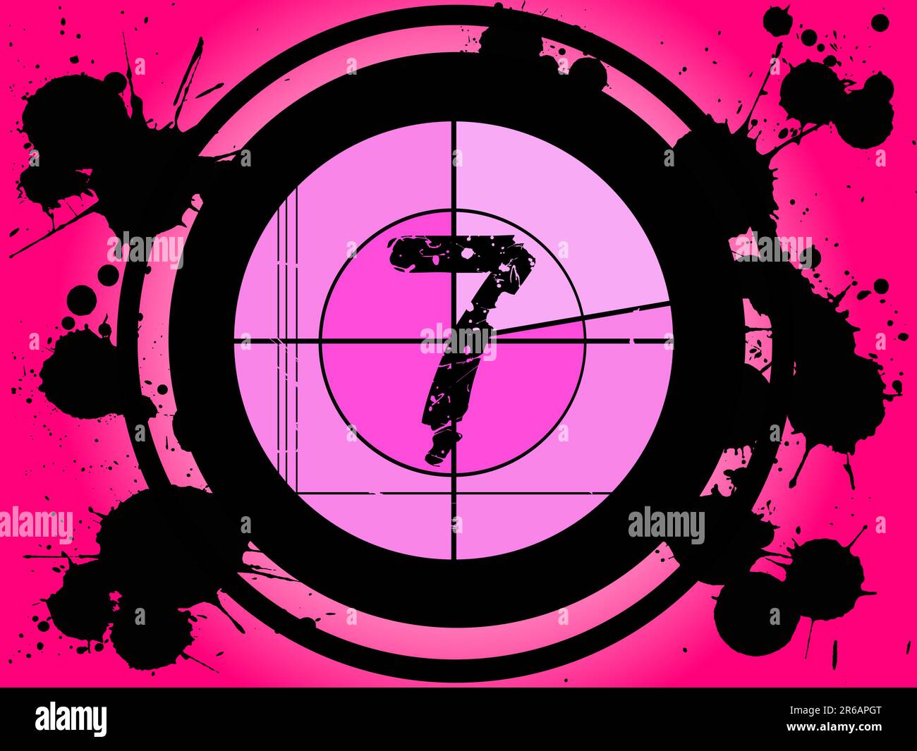 Old Fashioned Film Countdown at Number 7 Stock Vector Image & Art - Alamy