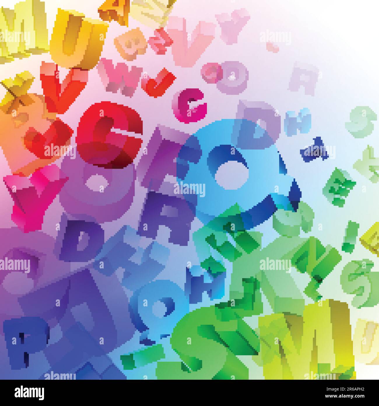 vector background illustration with rainbow letters Stock Vector Image ...