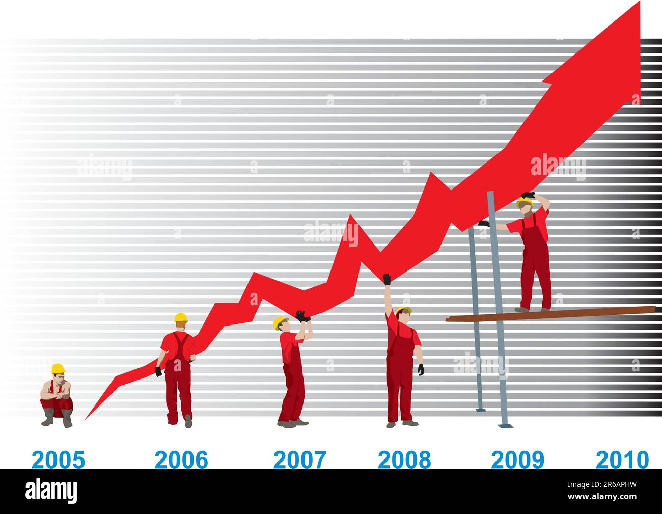 Construction Business Growth And Success graph representing success and ...
