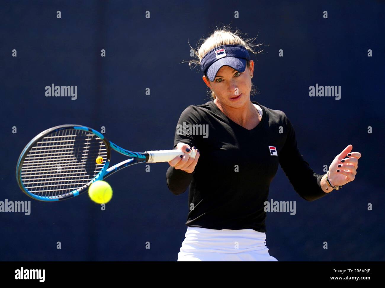 Elizabeth Mandlik in action during her match against Yanina Wickmayer ...