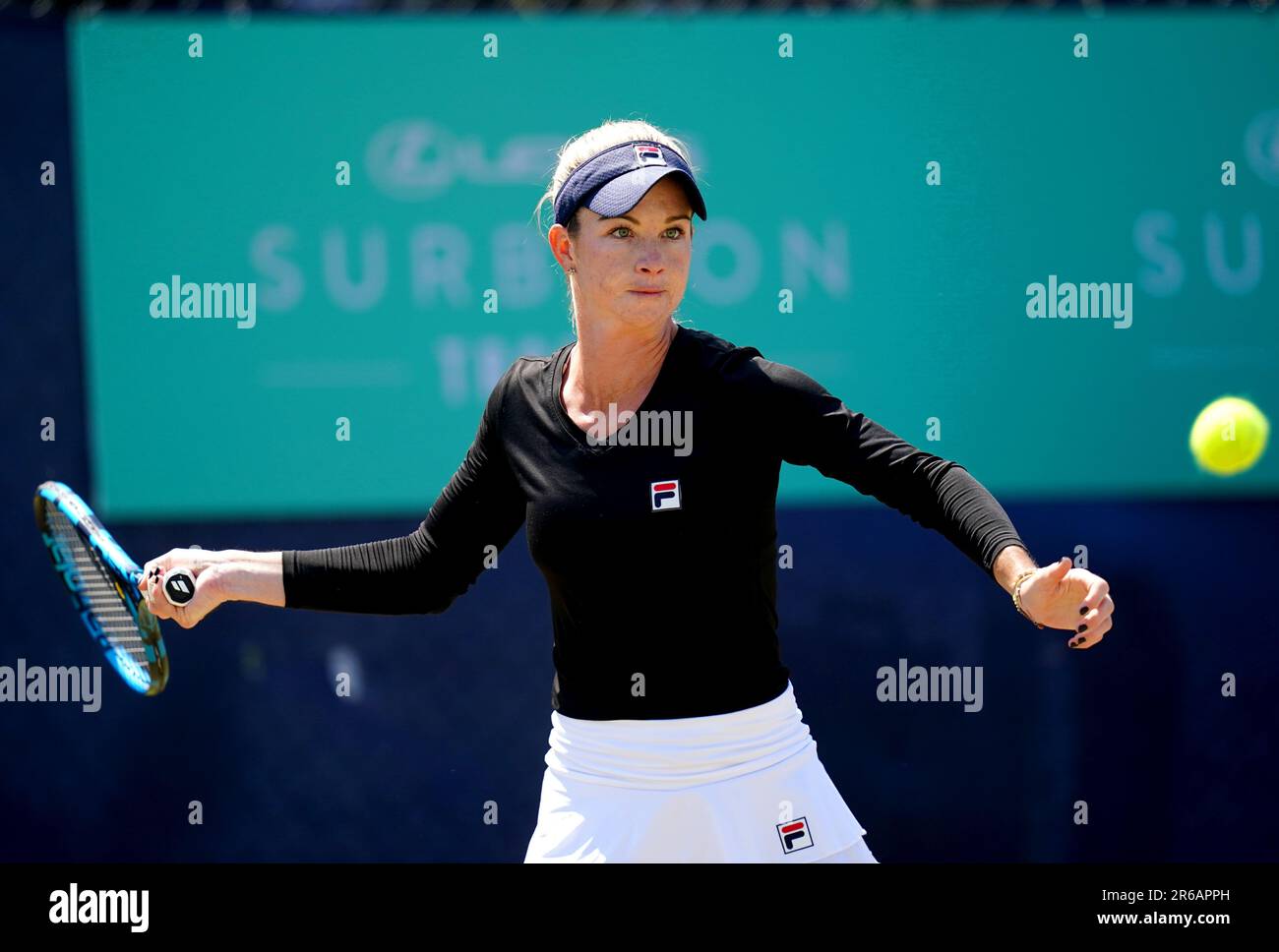 Elizabeth Mandlik in action during her match against Yanina Wickmayer ...