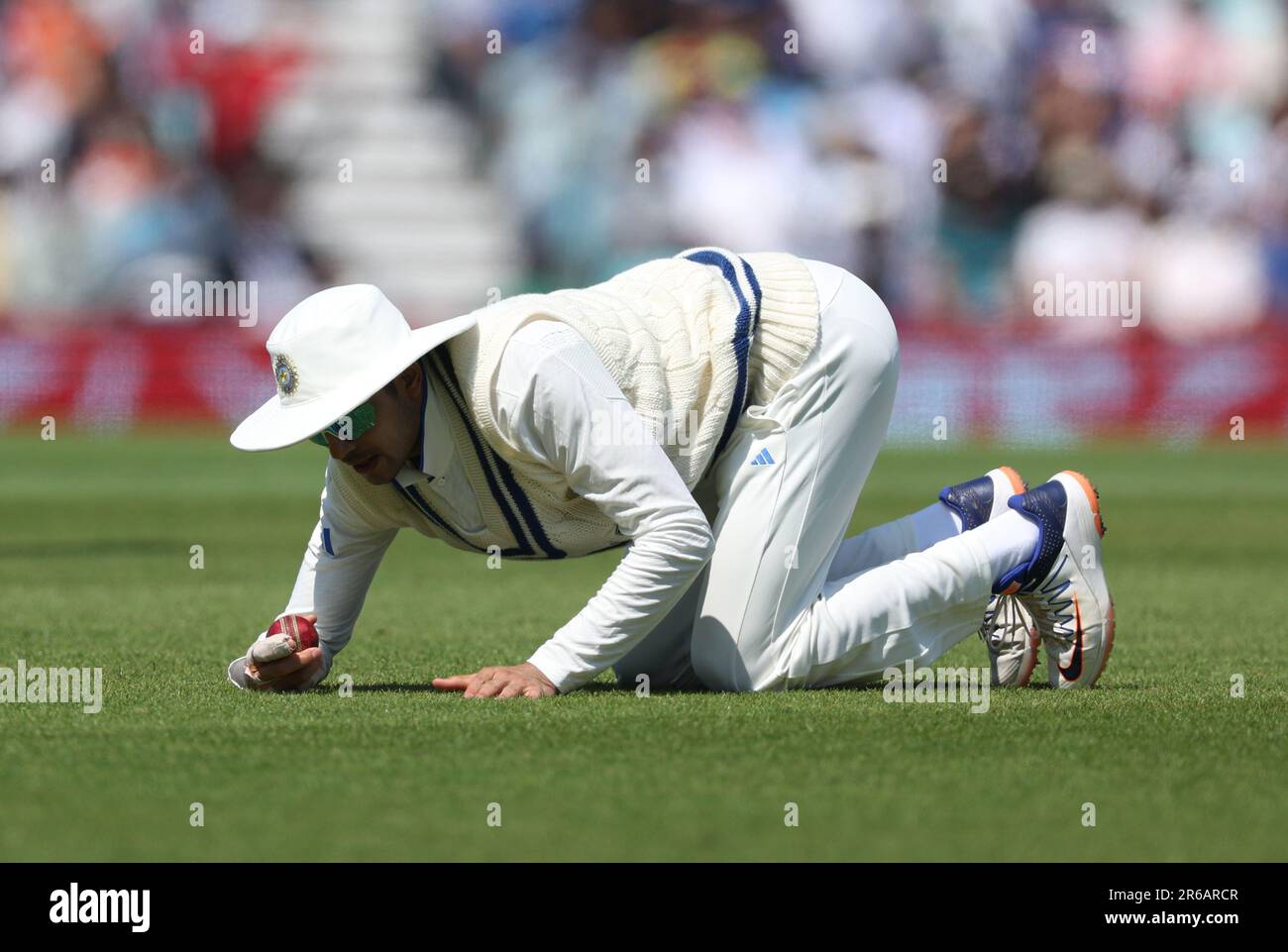 India's Shubman Gill after taking the catch of Australia's Cameron ...