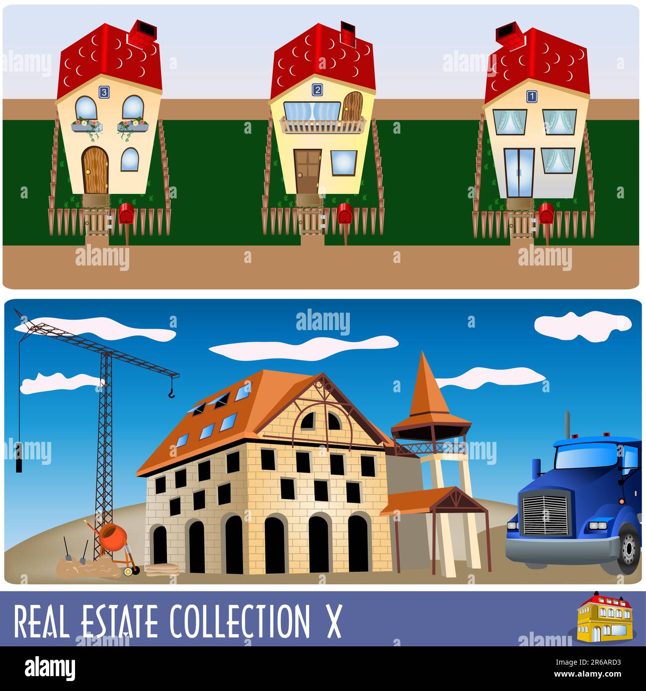 Vector illustration of two real Estate images Stock Vector Image & Art ...