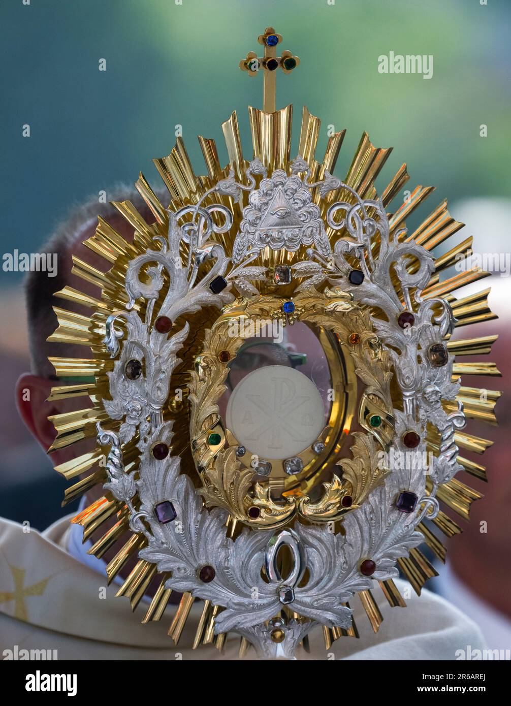Crostwitz, Germany. 08th June, 2023. Father Mercin Delenk carries the ...