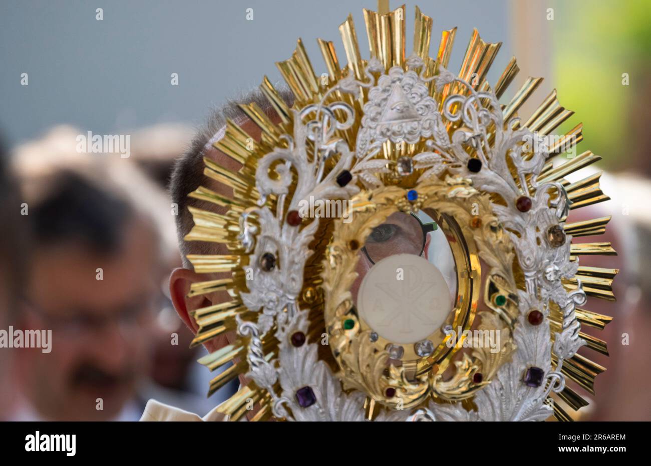 Crostwitz, Germany. 08th June, 2023. Father Mercin Delenk carries the ...