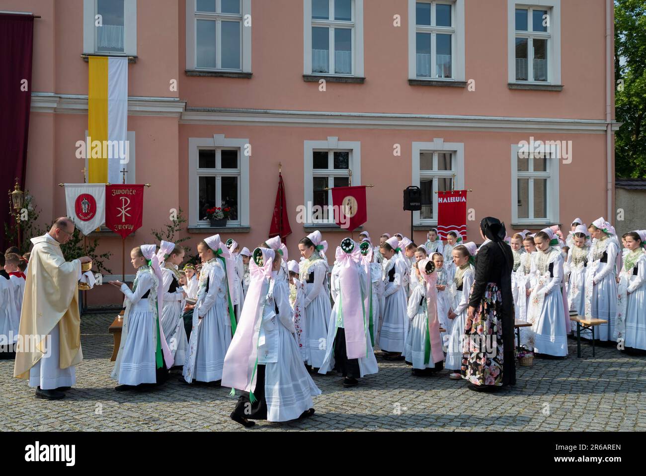 Crostwitz, Germany. 08th June, 2023. Sorbian Catholics celebrate the ...