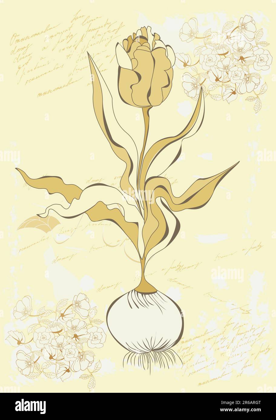 Vintage background with tulip flower Stock Vector Image & Art - Alamy