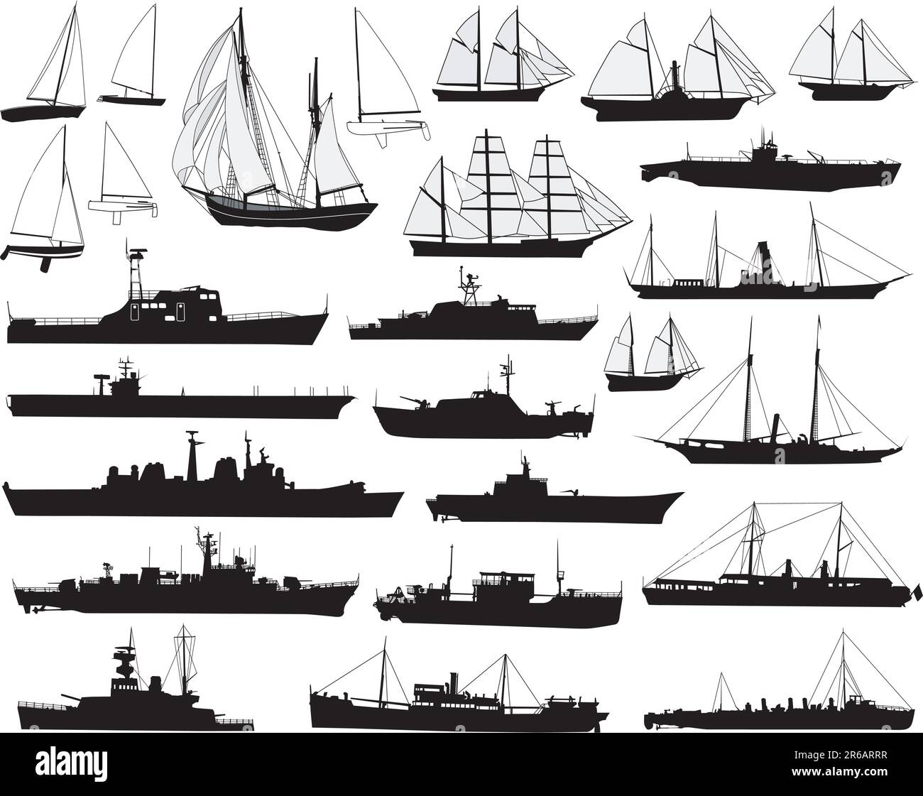 Collection of detailed vector boat and ship outlines Stock Vector Image ...