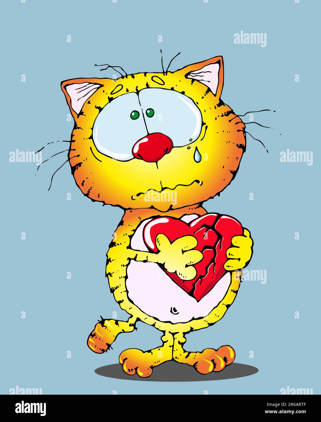 Sad broken heart cartoon illustration hi-res stock photography and ...