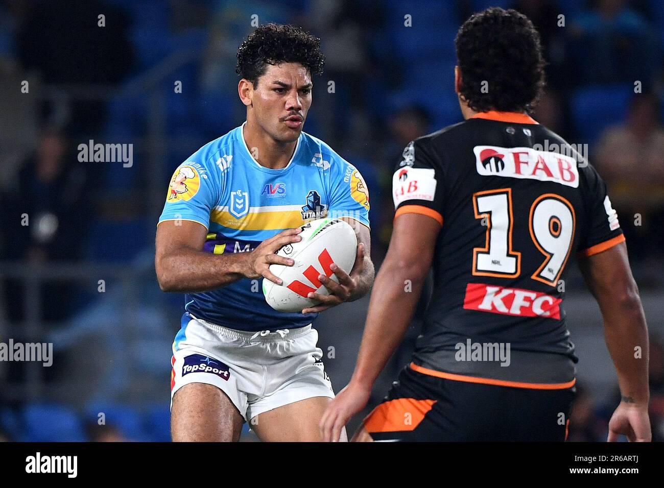 Gold Coast, Australia. 08th June, 2023. Brian Kelly of the Titans makes ...