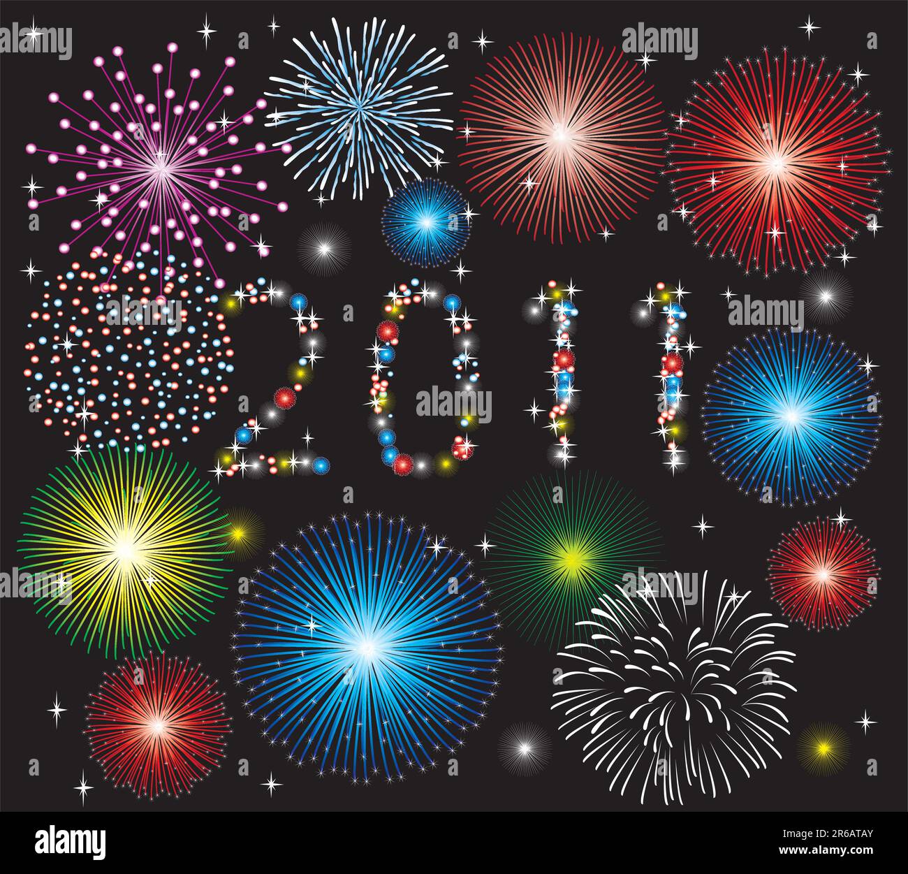vector illustration of fireworks with 2011 Stock Vector Image & Art - Alamy