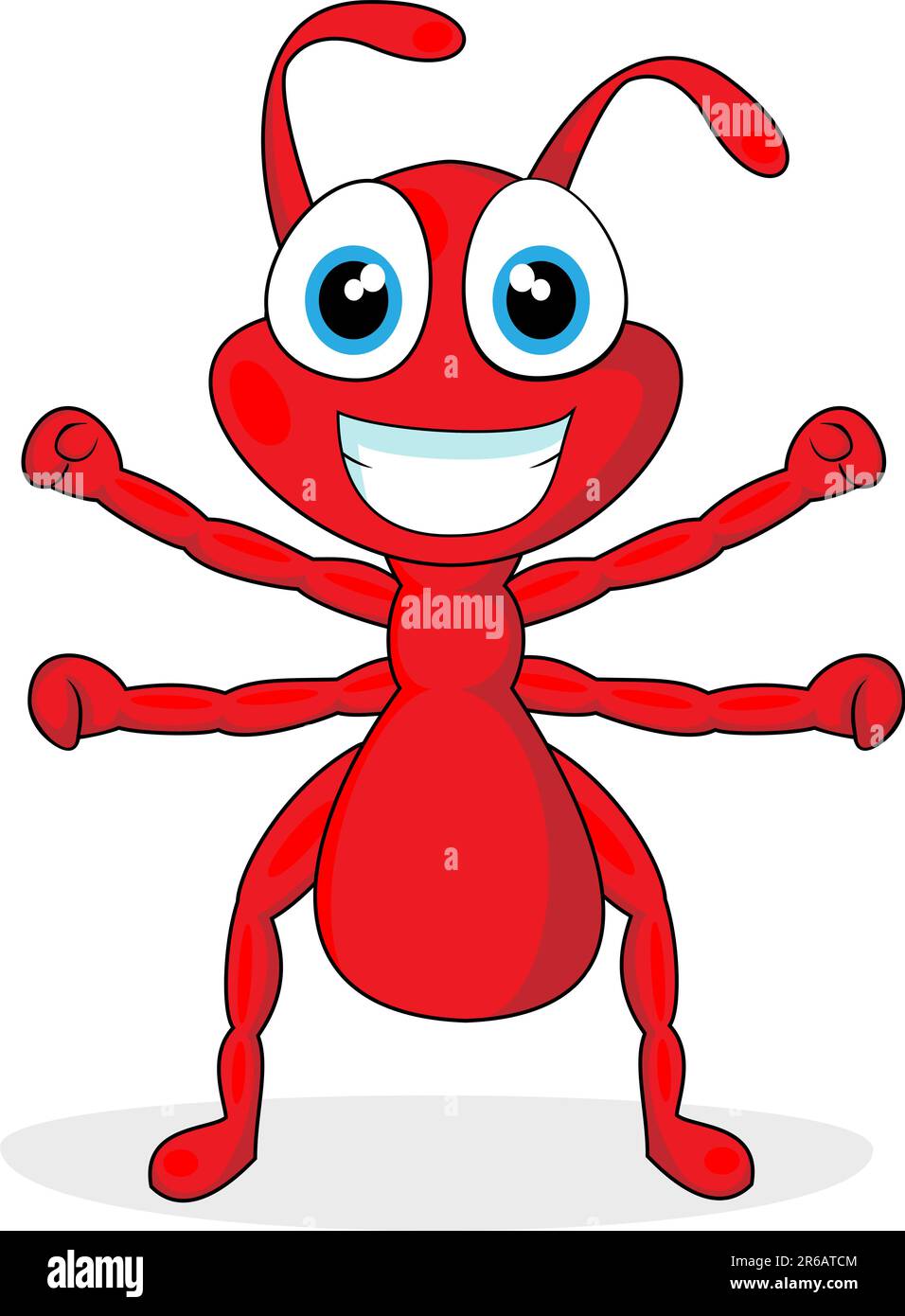 vector illustration of a cute little red ant. No gradient Stock Vector ...