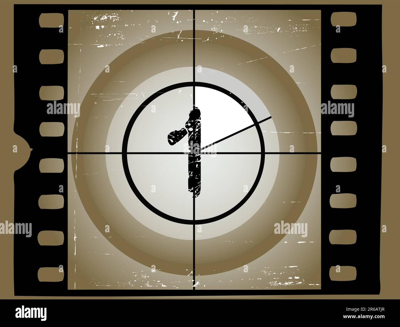 Old Scratched Film Countdown at No 1 Stock Vector Image & Art - Alamy