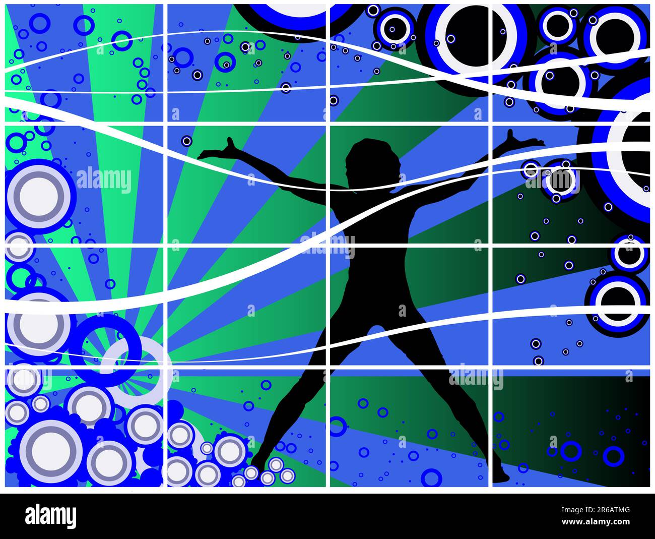 Vector Illustration of dancer with rave background Stock Vector Image ...