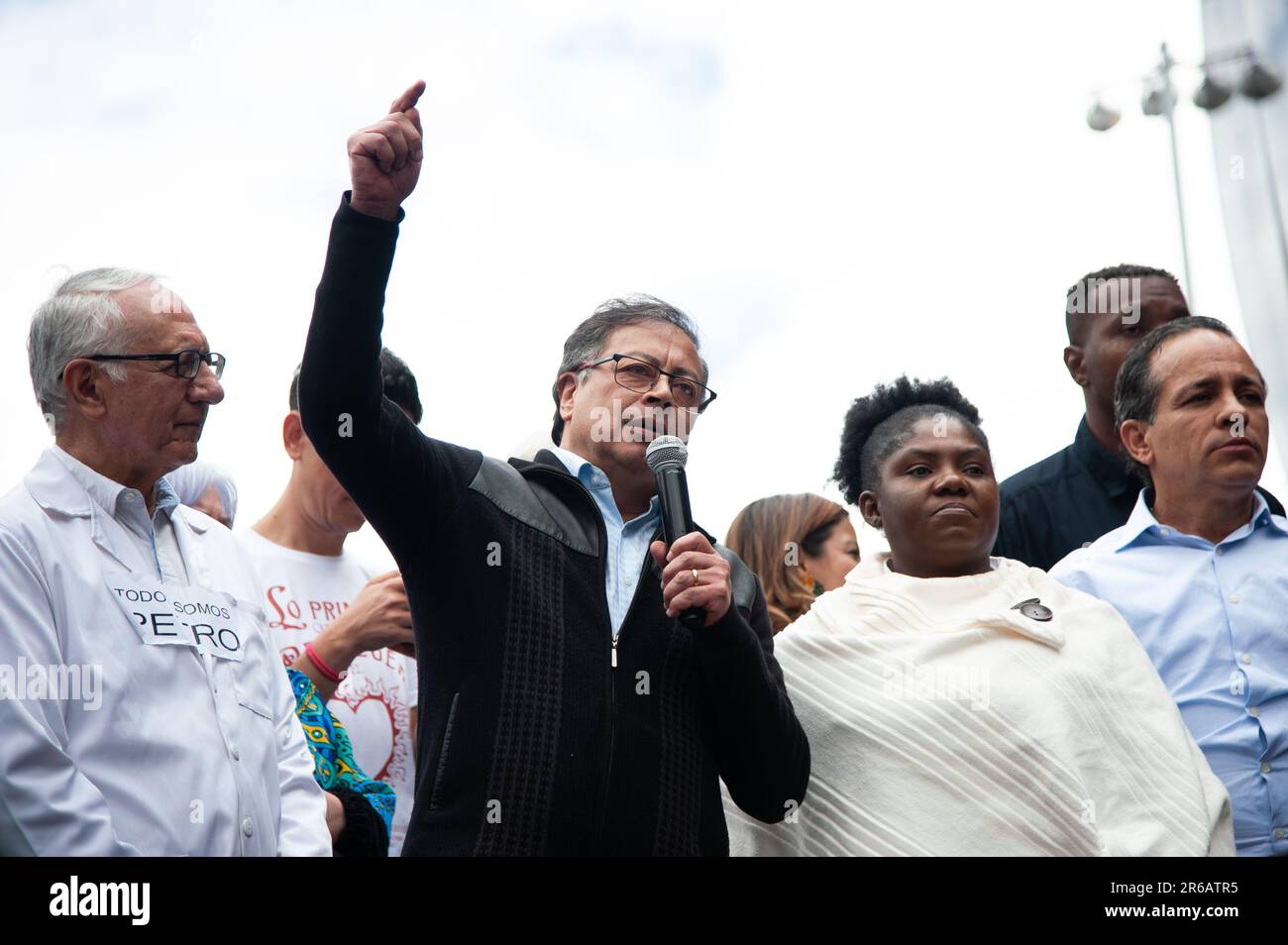 Colombia's minister of health Guillermo Alfonso Jaramillo (L) as ...