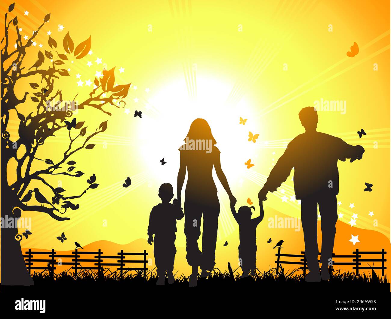 Mom son on nature Stock Vector Images - Alamy
