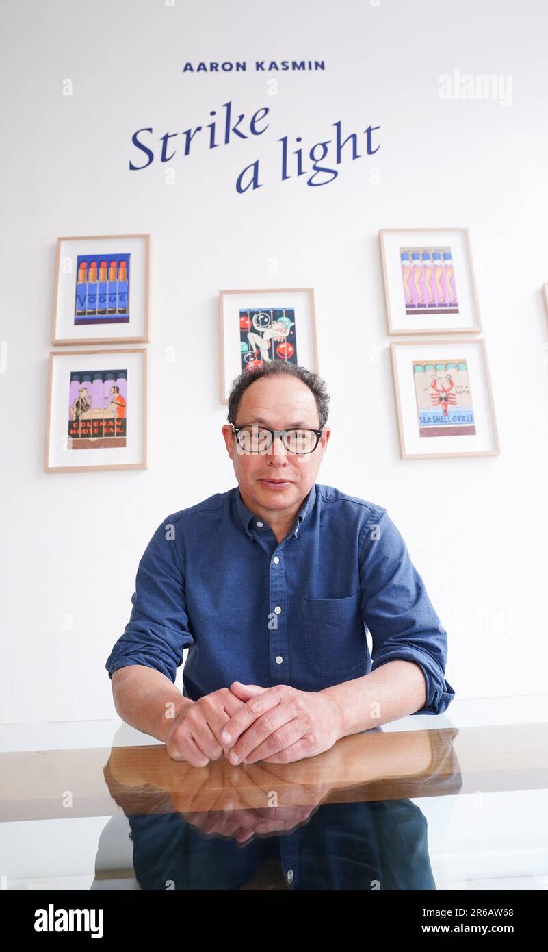 British artist Aaron Kasmin during a photo call for his new exhibition Strike A Light, at the ...