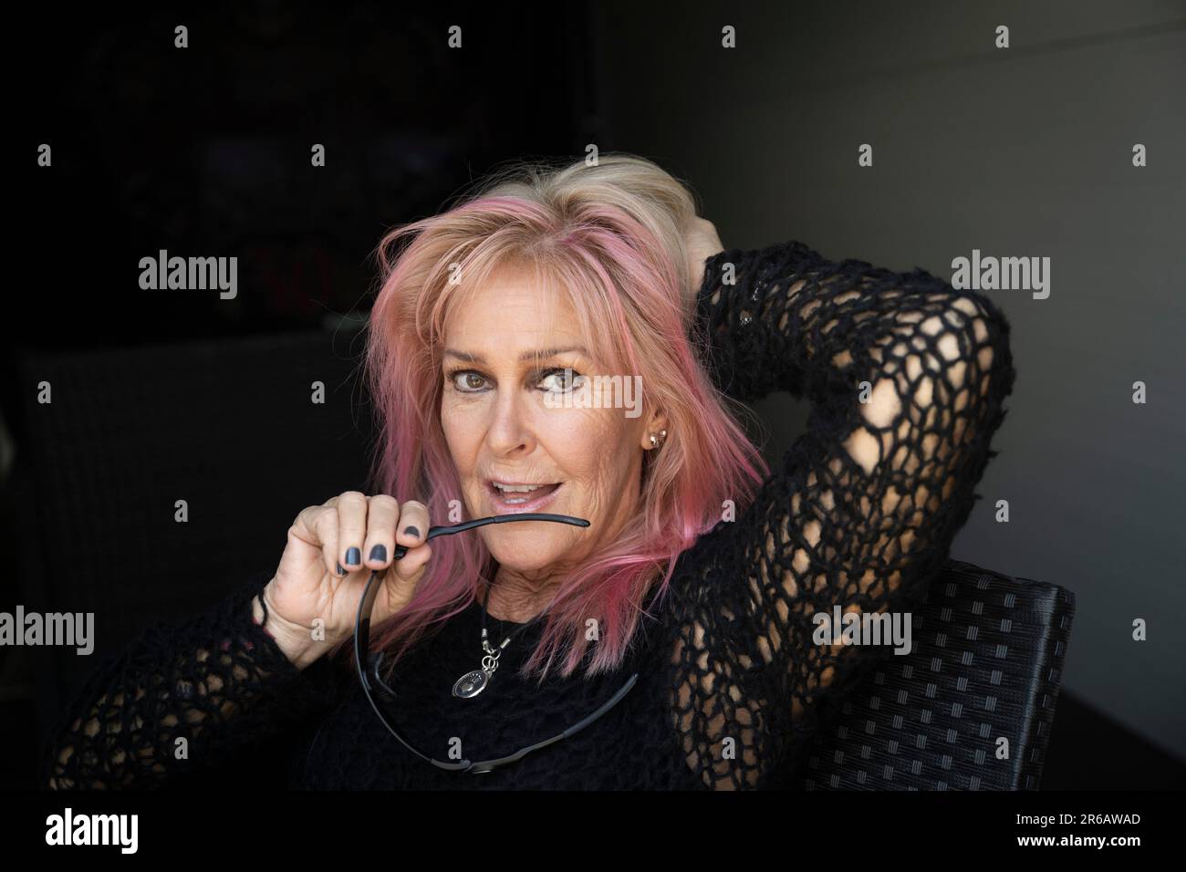 Guitarist and singer Lita Ford photographed backstage during Sweden ...