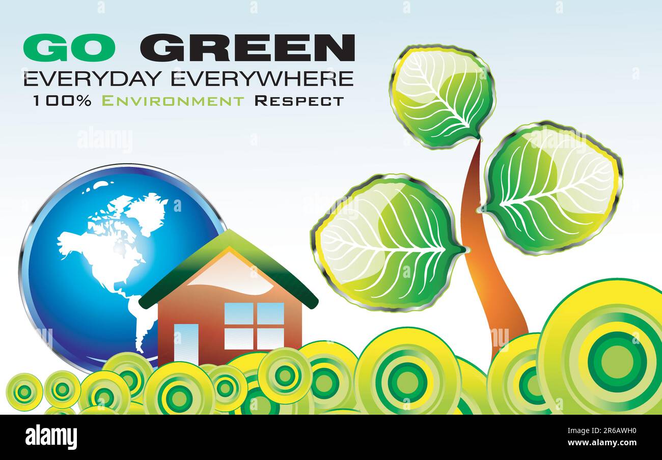 Go green recycle and environment background Stock Vector Image & Art ...