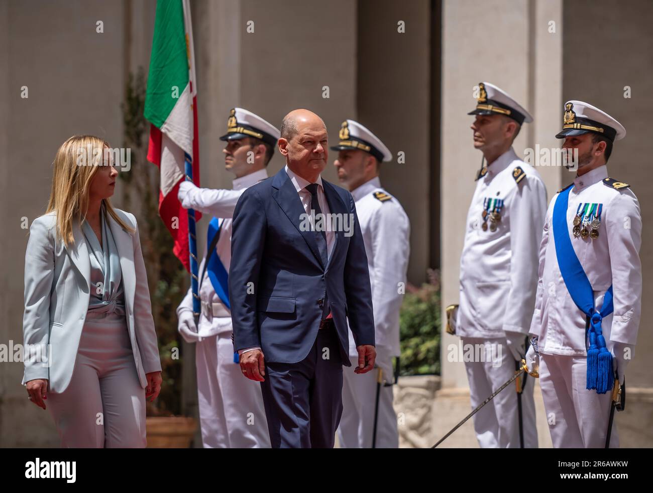 Rome, Italy. 08th June, 2023. German Chancellor Olaf Scholz (SPD), is ...