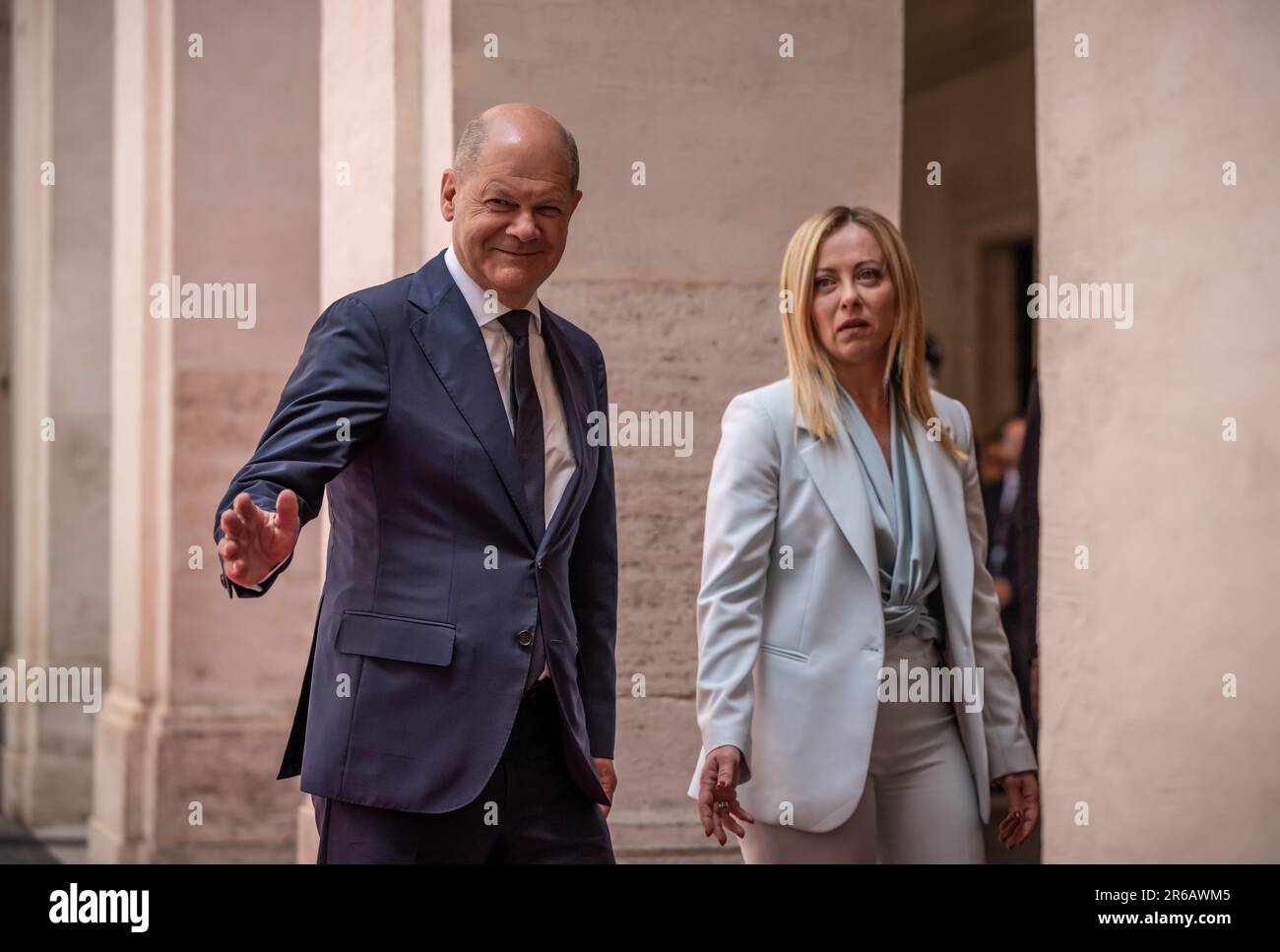 Rome, Italy. 08th June, 2023. German Chancellor Olaf Scholz (SPD), is ...