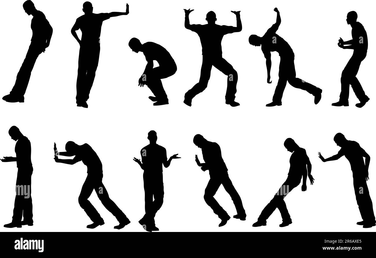 12 Male work poses - vector image Stock Vector Image & Art - Alamy