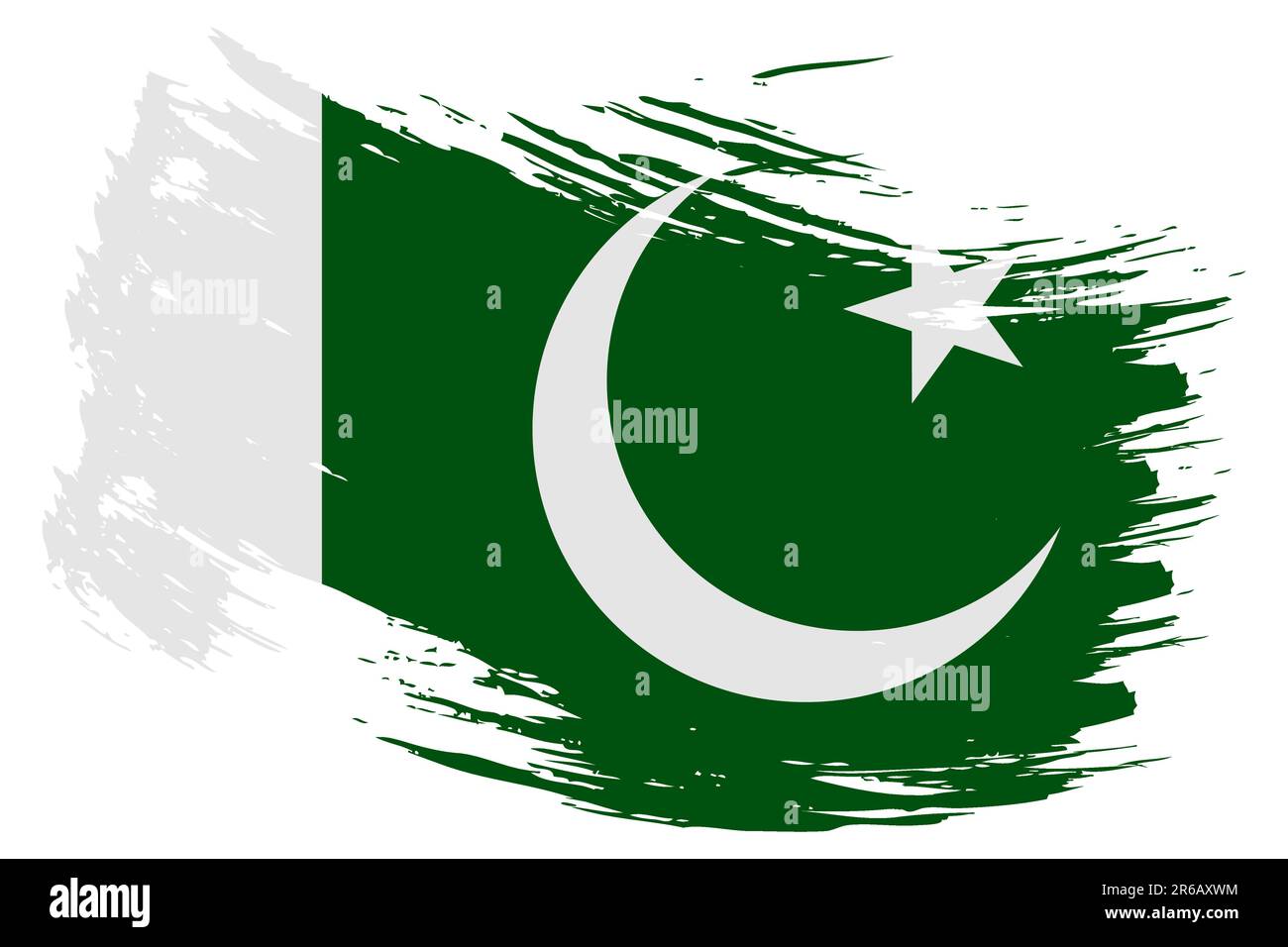 Pakistan brush stroke flag vector background. Hand drawn grunge style ...