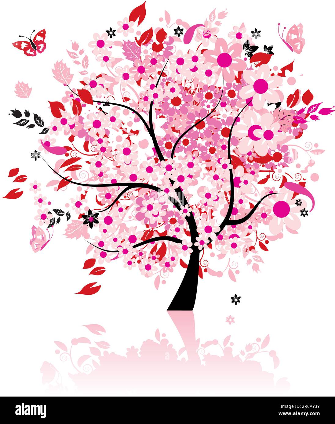 Floral tree beautiful Stock Vector Image & Art - Alamy
