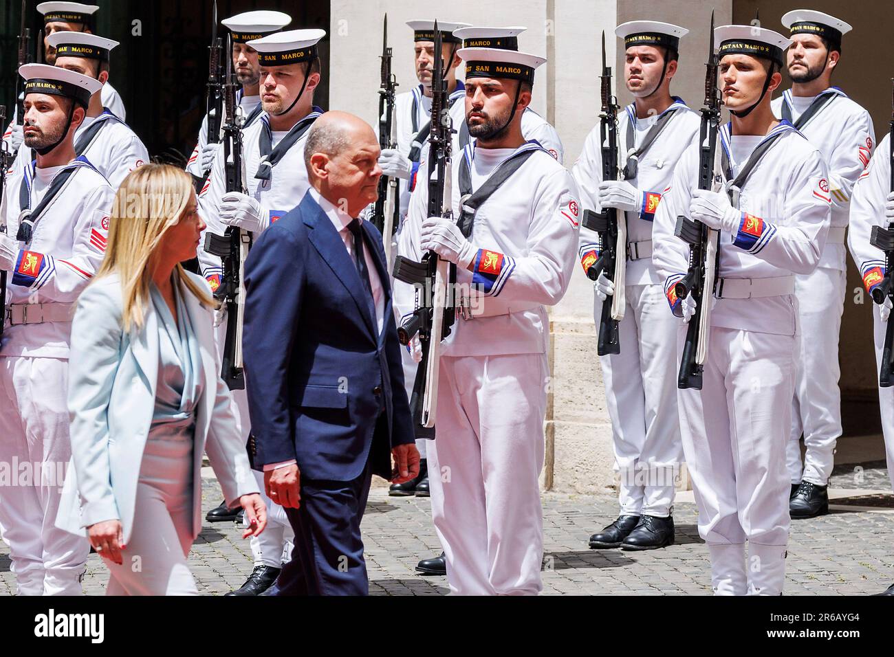 Prime Minister Giorgia Meloni meets the Chancellor of the Federal ...